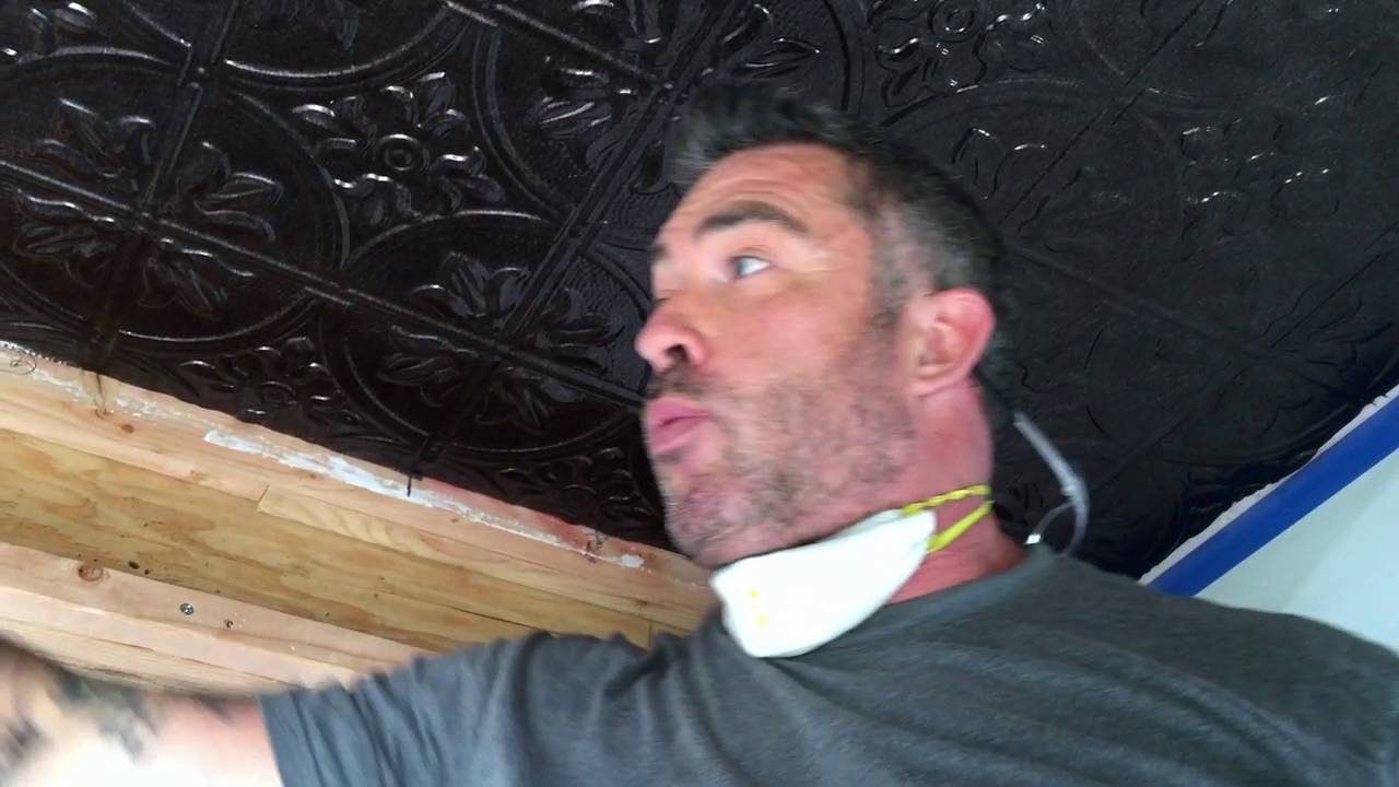 Skip installing Fasade ceiling tiles – Skip Bedell